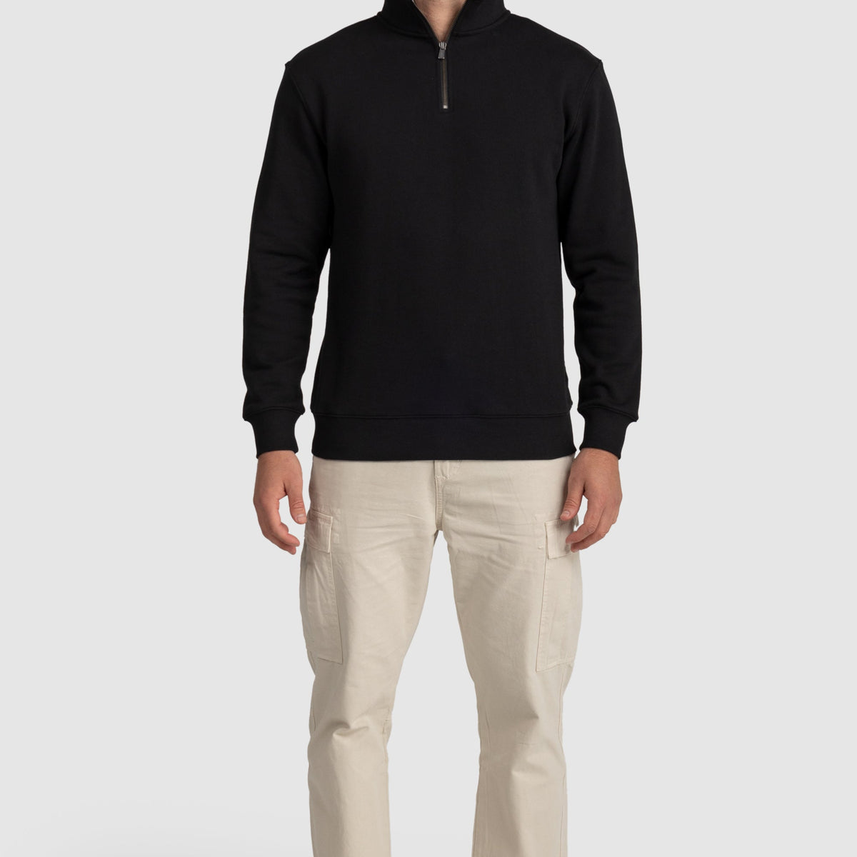 Mens Standard Quarter Zip Black – Custom by ORTC