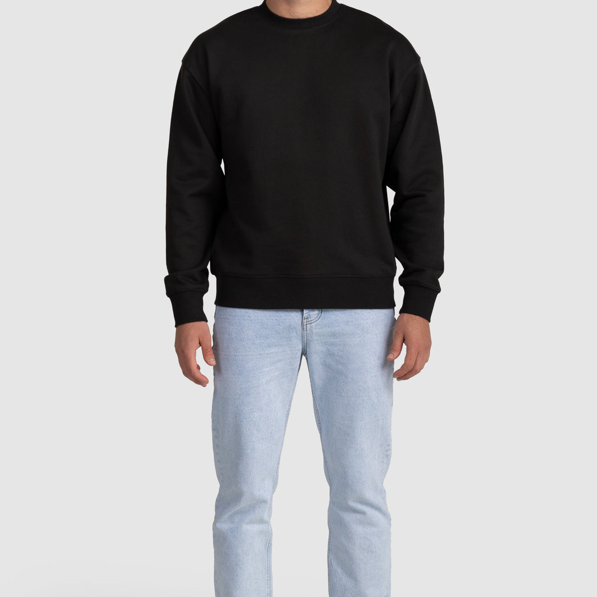 Oversized Washed Black Crew Neck – Custom by ORTC