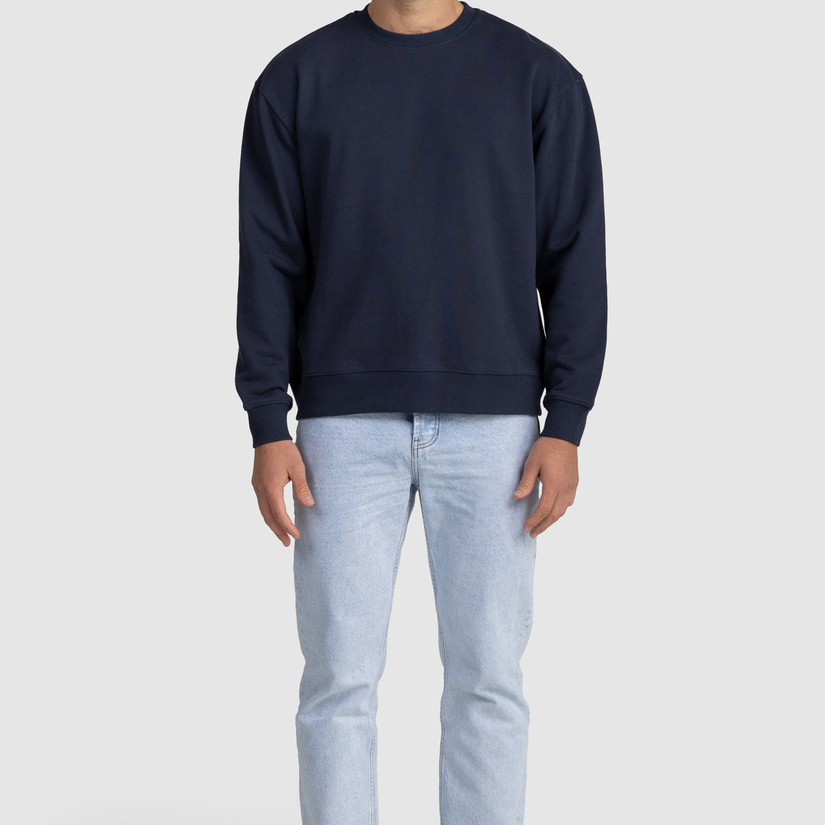 Unisex Crew Neck Jumper Navy – Custom by ORTC
