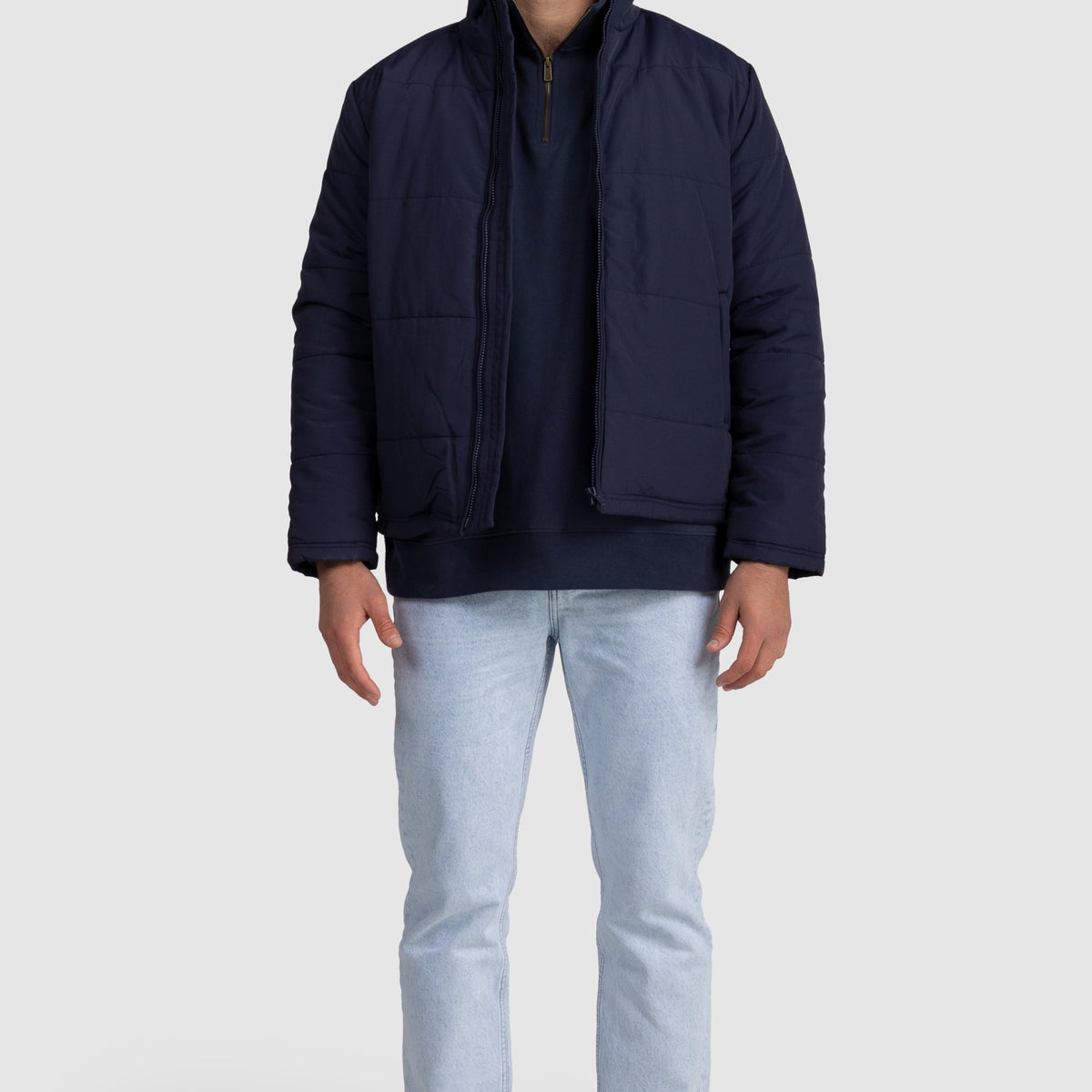 Unisex Puffer Jacket Navy – Custom by ORTC