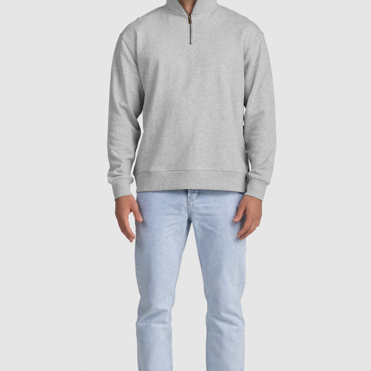 Unisex Quarter Zip Jumper Grey Marle – Custom by ORTC