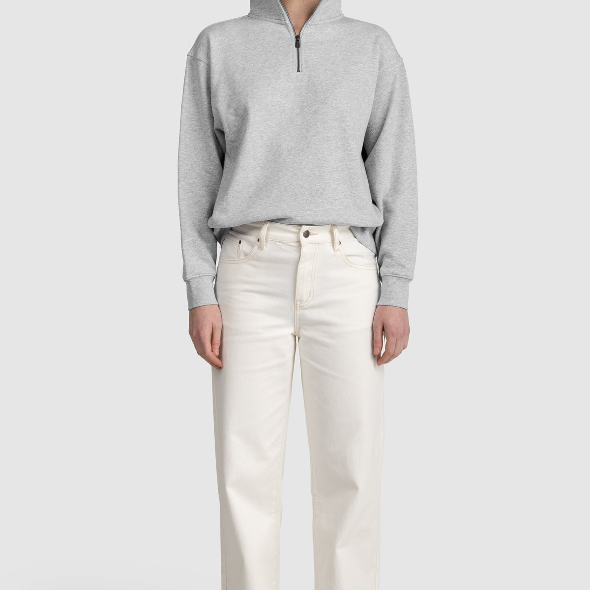 Womens Standard Quarter Zip Grey Marle – Custom by ORTC